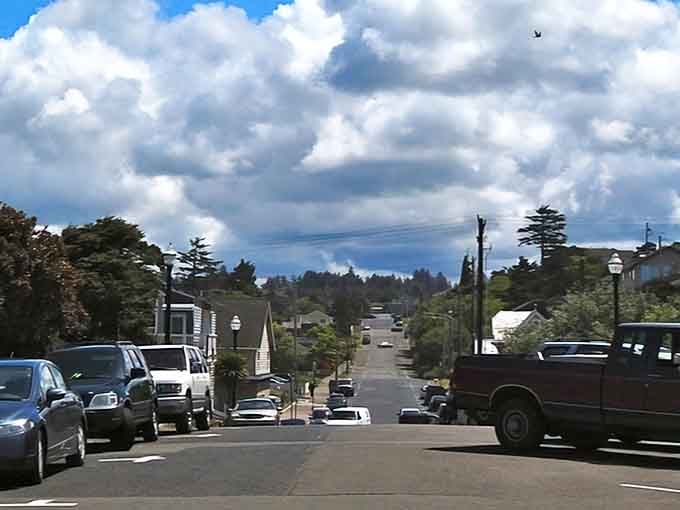 Newport's Bayfront district where the streets slope toward the ocean and your seafood dreams come true.