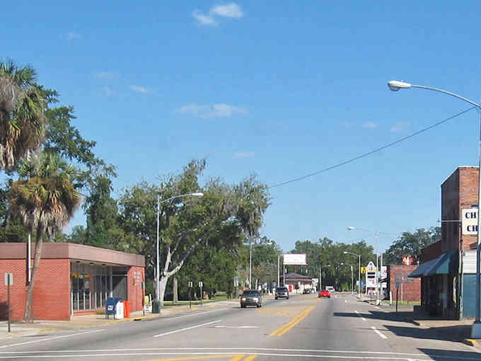 Main Street Chattahoochee looks like every small town movie set, except the affordable rent is refreshingly real.