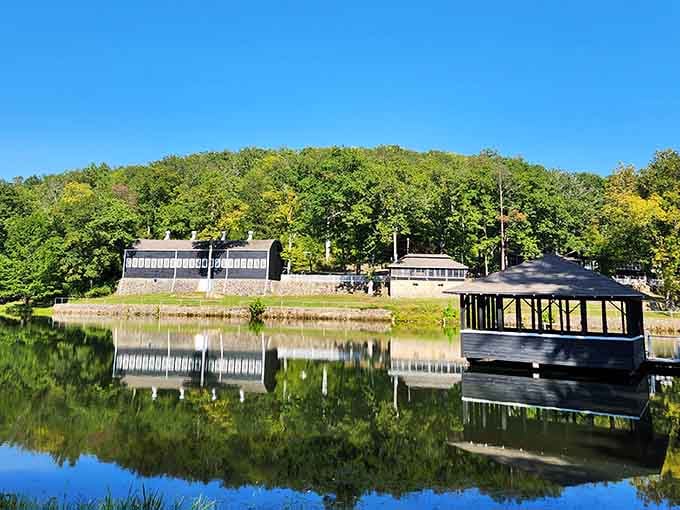 Mirror-perfect reflections and peaceful waters create a scene so serene you'll forget your phone exists.