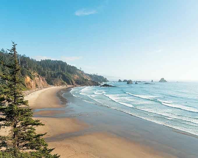 Where forested headlands meet endless Pacific blue, this sweeping cove proves Oregon's best beaches aren't always the busiest ones.