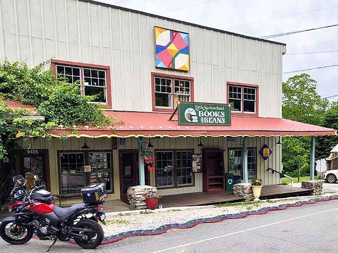 The welcoming porch practically begs you to grab a latte and lose track of time among the shelves.