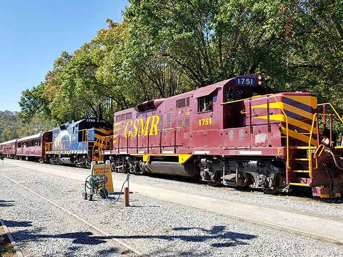 These powerful locomotives lined up at the depot are basically your chariot to wine country, mountain edition.