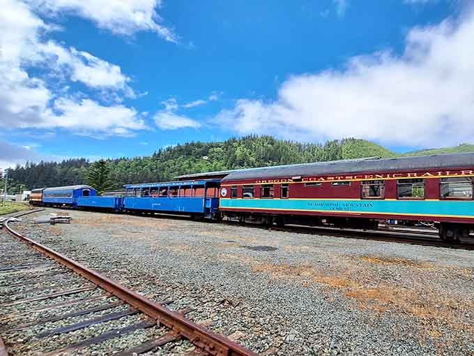 Those vintage passenger cars lined up and waiting remind you that sometimes the journey beats the destination.
