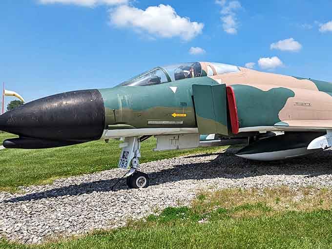 Get a close look at the legendary F-4 Phantom! Its sleek design is even more impressive up close and in person.