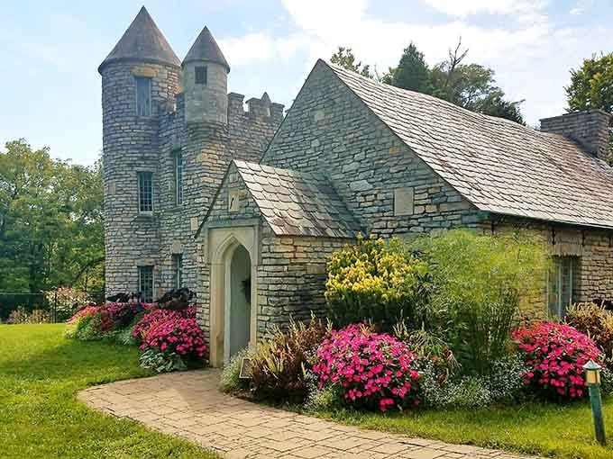 That castle isn't a mirage brought on by too much bourbon, it's the real deal at Yew Dell.