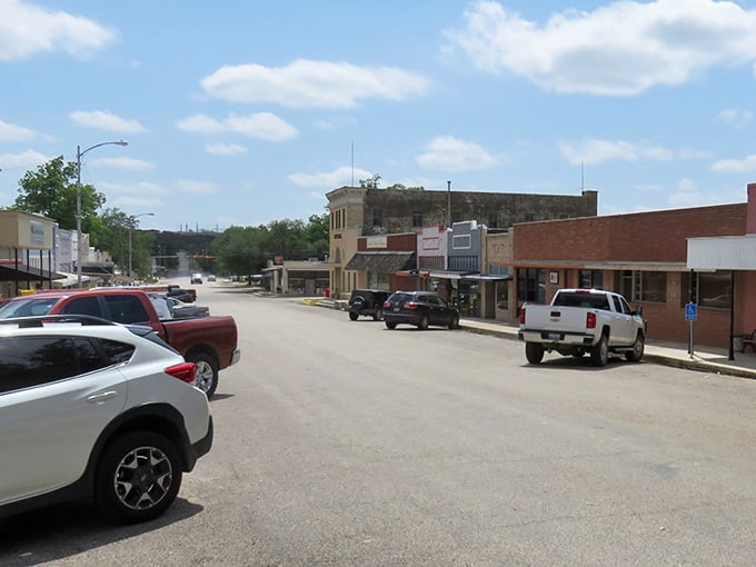 Downtown Sonora stretches out under big Texas skies, where parking spots outnumber your daily stress levels.