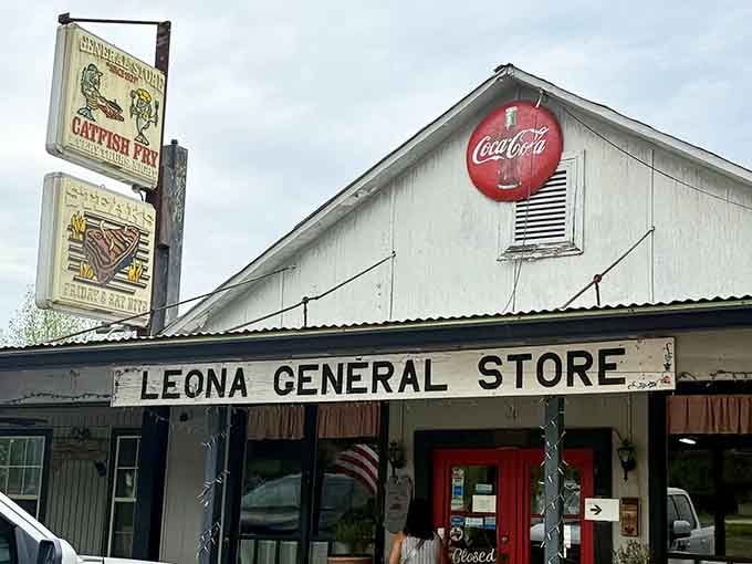 That weathered storefront with the vintage Coca-Cola sign isn't trying to look authentic—it simply is.