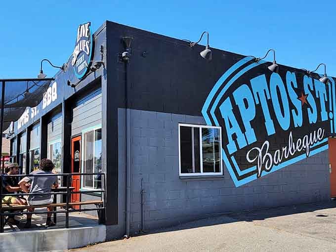 This isn't just a restaurant exterior, it's a beacon calling all carnivores home to their happy place.