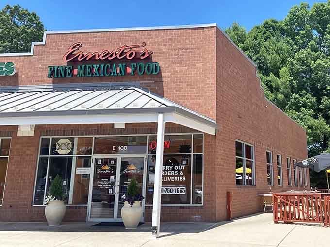 That cheerful brick facade is your first clue that something delicious is waiting inside for you.