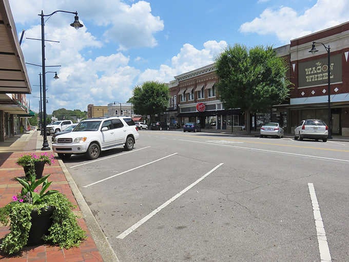 Wide streets and classic storefronts create the kind of downtown where parallel parking is actually enjoyable.