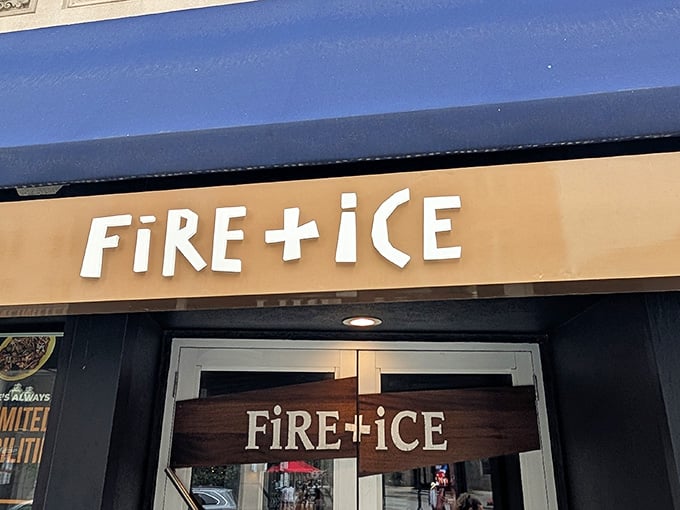 That golden sign beckons like a beacon of delicious possibilities waiting just beyond those doors.