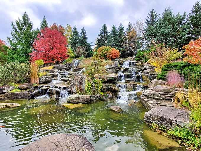 This tranquil pond reflects fall colors so perfectly, you'll wonder which view is real and which is mirror.