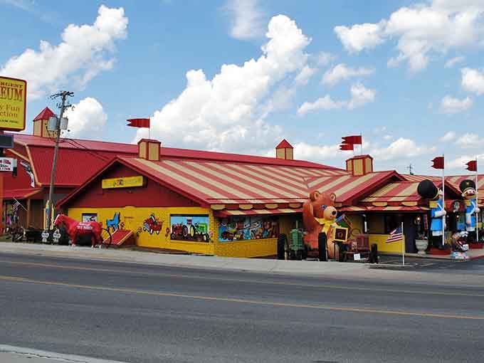 Those red and yellow stripes aren't just cheerful, they're basically screaming "abandon adulthood, all ye who enter here."