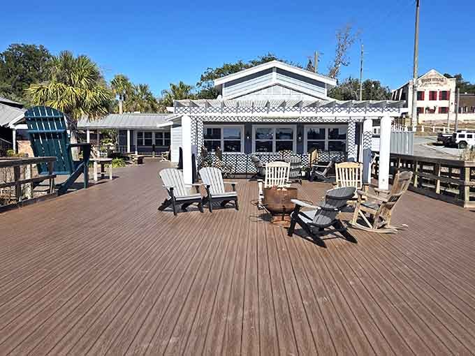 That weathered coastal charm isn't manufactured in a design studio, it's earned through years of serving exceptional seafood.