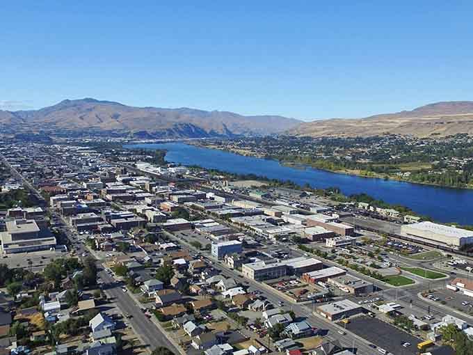 The Columbia River cuts through Wenatchee like nature's own retirement plan, complete with mountain views and affordable housing.