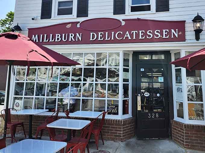 That classic storefront with burgundy awnings practically whispers "come get the best sandwich of your life" to passersby.