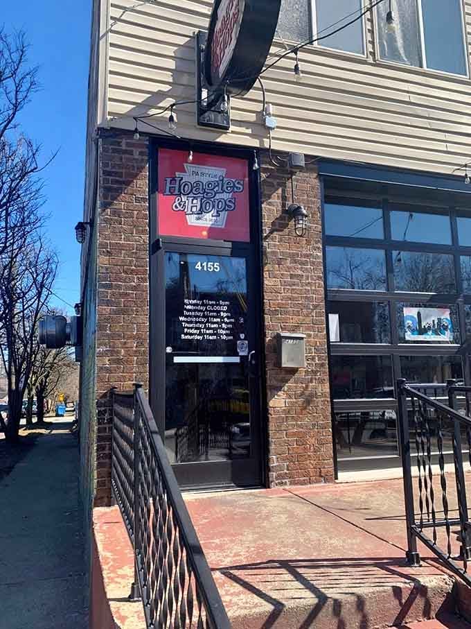 Exterior welcomes you with brick charm and the promise of sandwiches worth the visit.