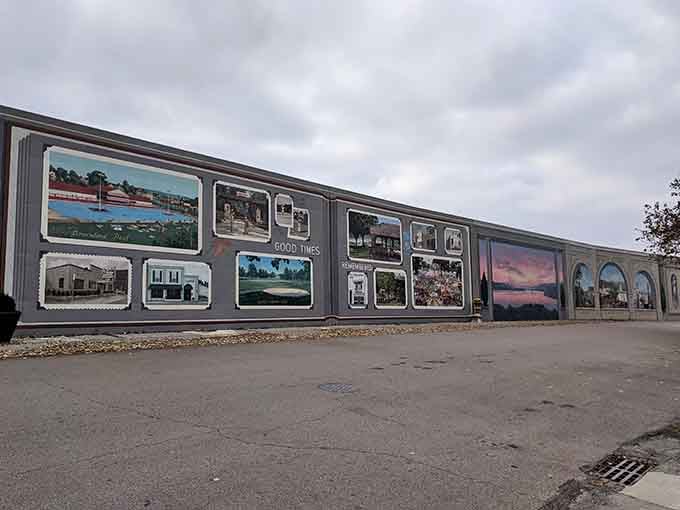 Nearly 2,000 feet of storytelling stretches along Portsmouth's riverfront, turning flood protection into fine art.