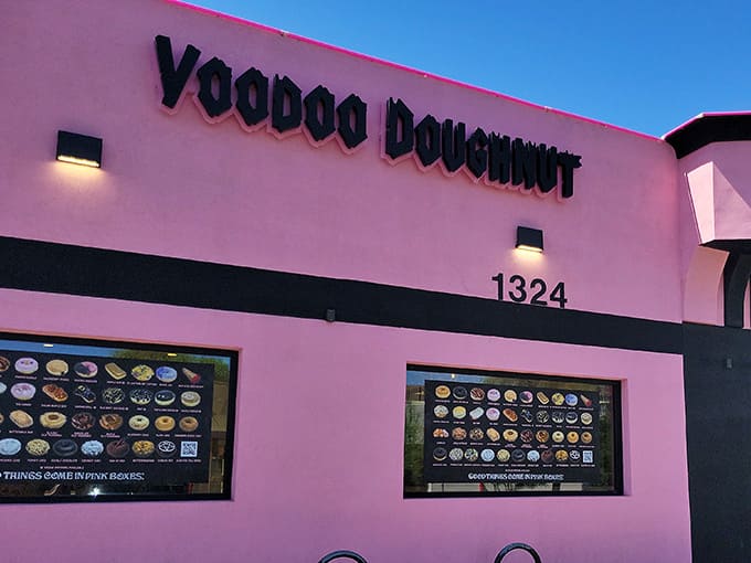That pink exterior isn't whispering its presence&mdash;it's announcing a doughnut revolution with a megaphone and zero apologies.
