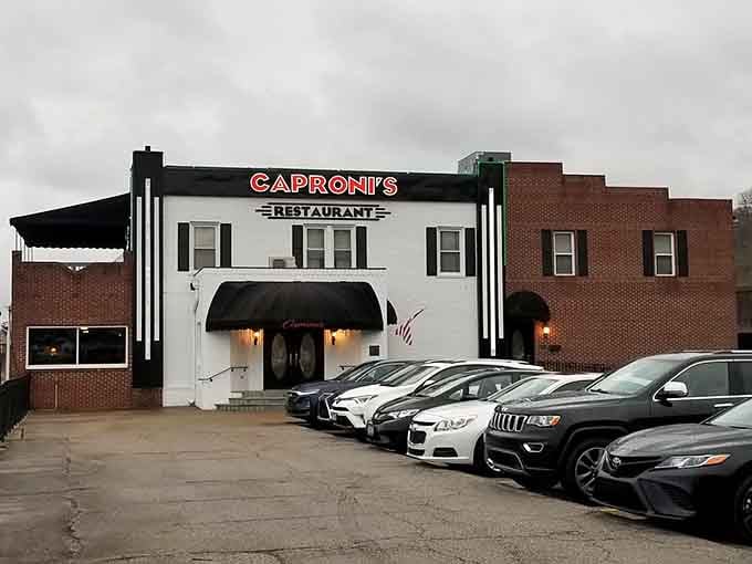 A full parking lot on a gray day tells you everything you need to know about a restaurant's reputation.