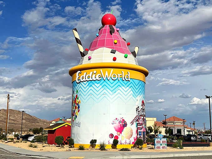 When someone asks what California roadside culture looks like, just show them this glorious cherry-topped monument to joy.