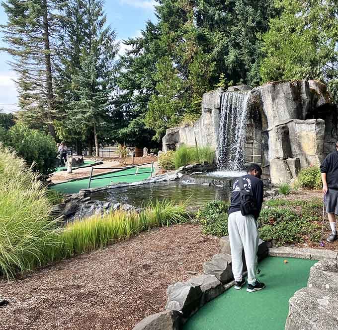 Nature meets mini golf in the most Oregon way possible &ndash; lush greenery everywhere you look.