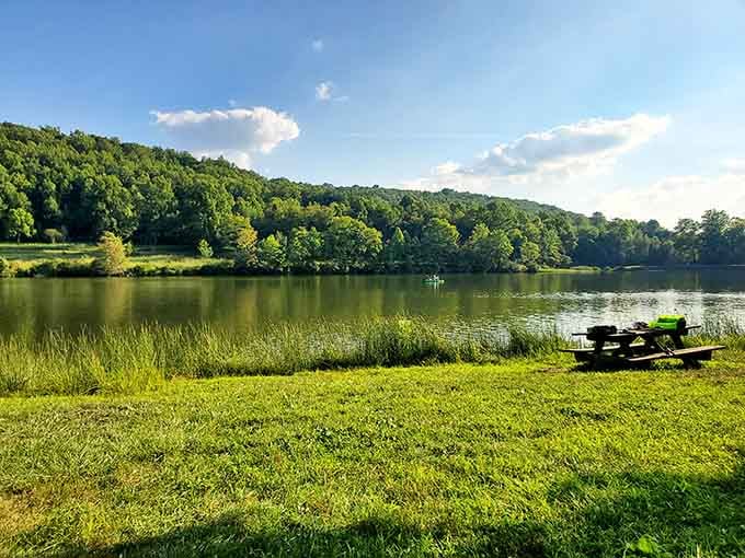 When the lake mirrors the sky this perfectly, you've found Pennsylvania's secret postcard moment nobody told you about.