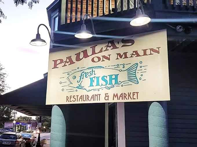 That sign isn't lying: fresh fish in Fort Wayne sounds impossible, yet here we are, living the dream.