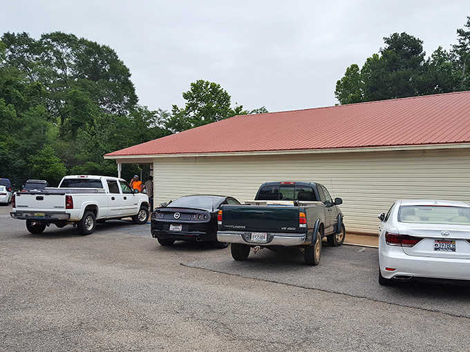 When the parking lot looks like a truck commercial during lunch rush, you know the food's worth stopping for.
