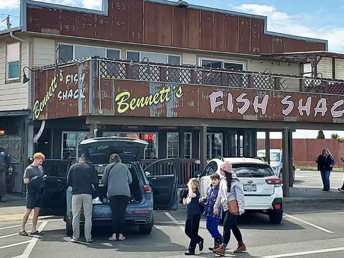 Hand-painted letters on rustic wood tell you everything you need to know: this place cares more about what's on your plate than Instagram-worthy decor.