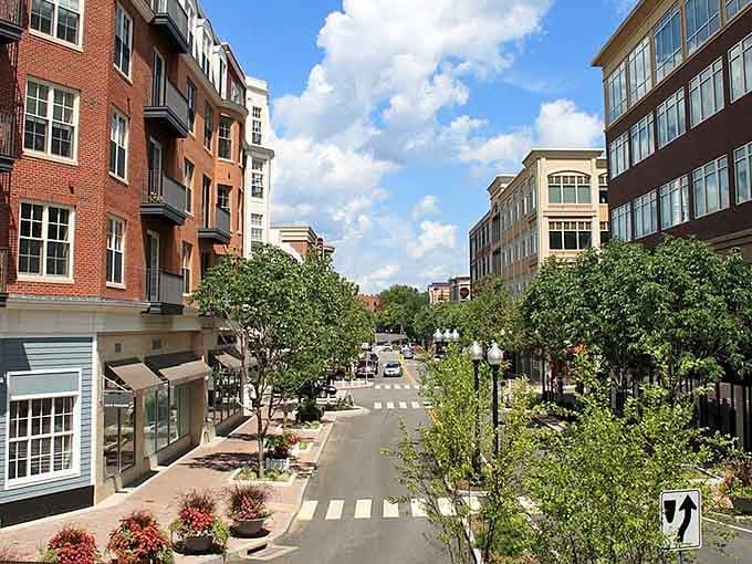 Tree-lined streets in West Hartford Center make every errand feel like a pleasant stroll rather than just another chore.