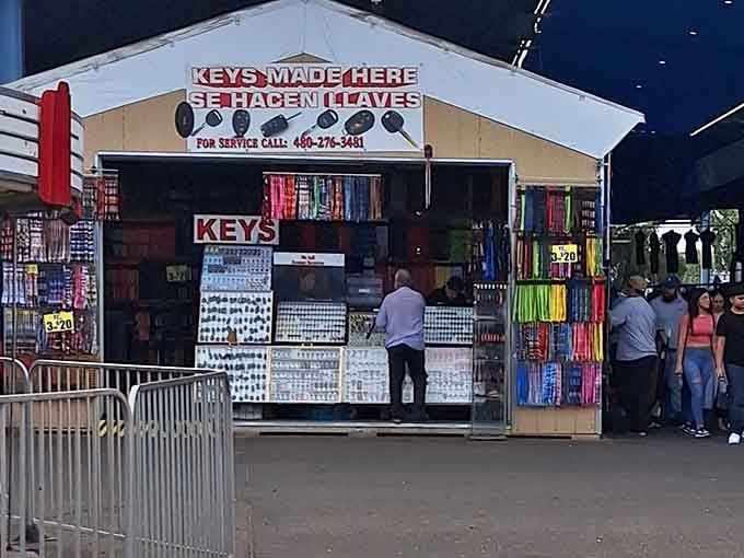 That key-making booth isn't just practical, it's your gateway to never being locked out again while treasure hunting.