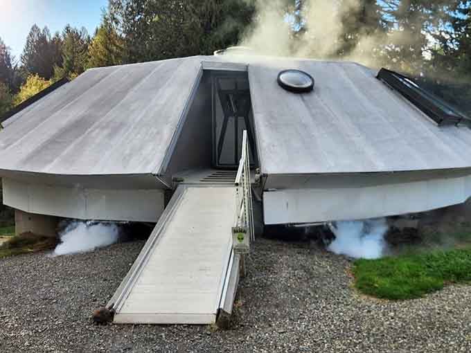 The fog machine effect creates an entrance worthy of Close Encounters, minus Richard Dreyfuss sculpting mashed potatoes.