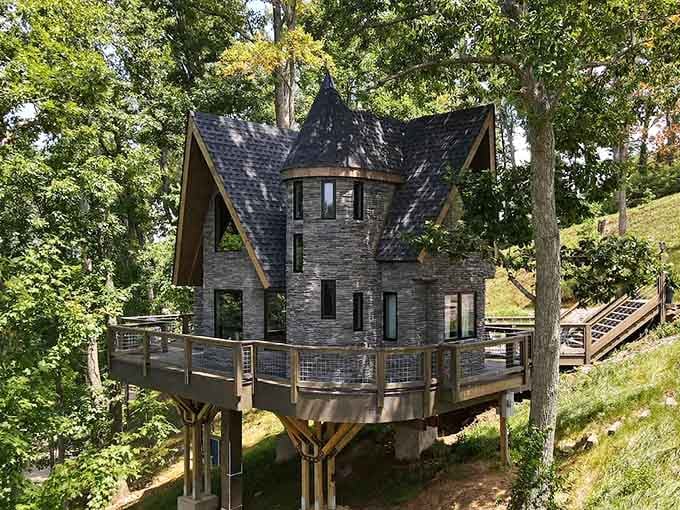 Perched among the trees like it grew there naturally, this magical retreat redefines "elevated" living experience.