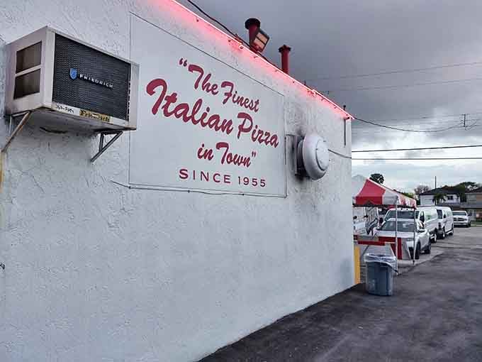 The Finest Italian Pizza in Town isn't just painted on the wall, it's a promise they've kept since Eisenhower was president.