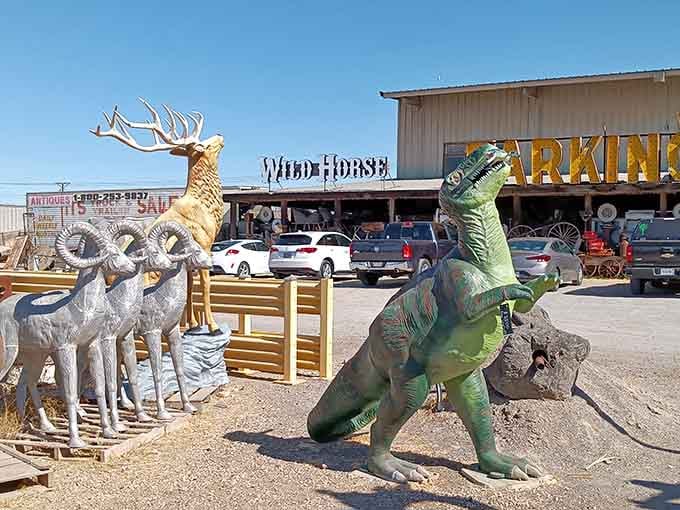 When dinosaurs and deer greet you at the entrance, you know this isn't your average shopping experience.