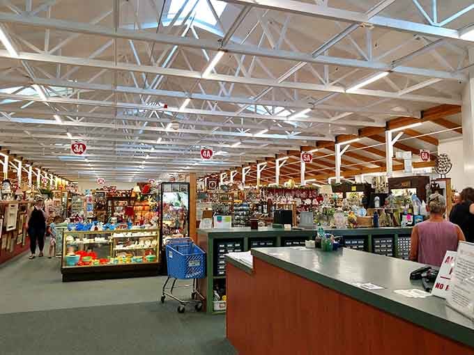 The spacious interior reveals just how much ground you'll cover while hunting for treasures at this massive antique destination.