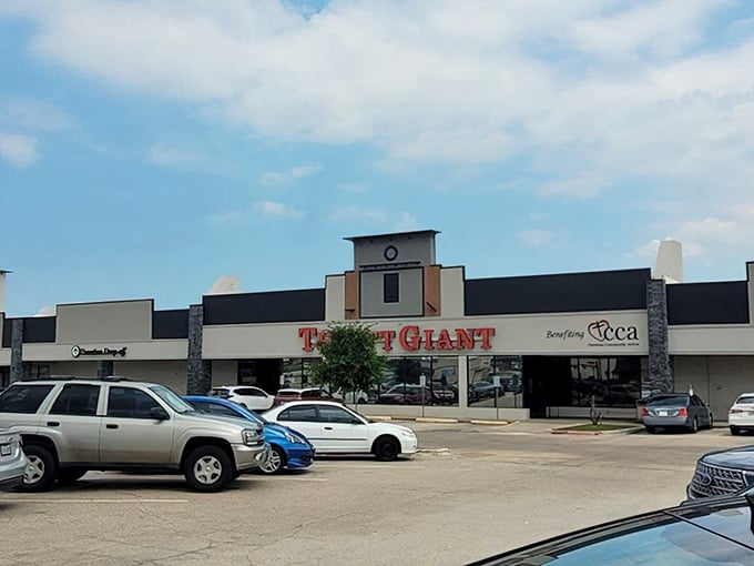 When the storefront alone requires this much real estate, you know you're in for some serious treasure hunting.