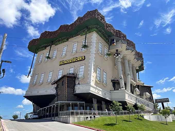 When a building decides to do a permanent headstand, you know you're in for something wonderfully weird.