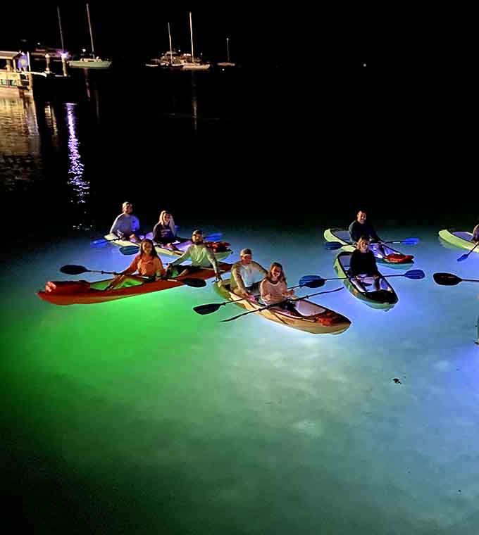 Those glowing kayaks aren't special effects, they're your ticket to the most photogenic adventure in the Keys.