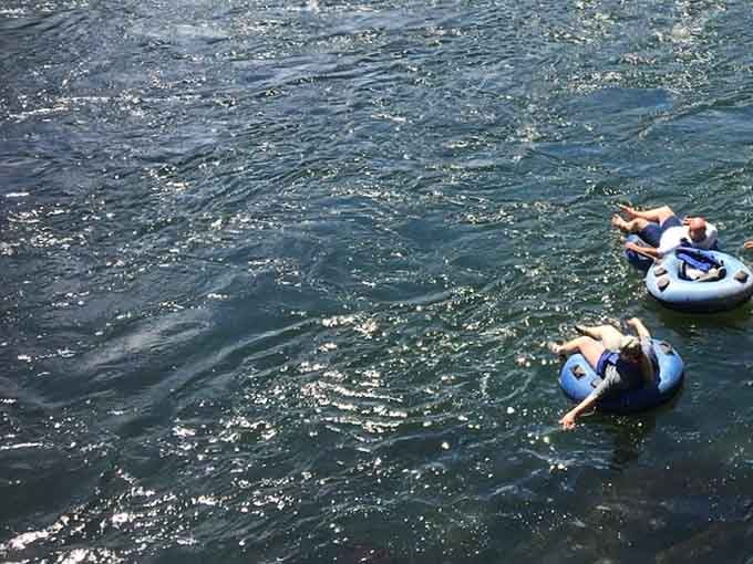 Floating lazily down the Saluda, where the biggest decision is which way to point your toes.