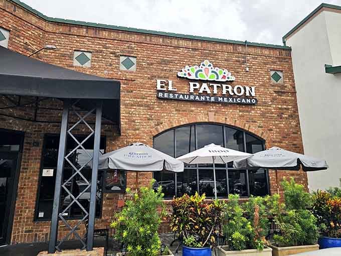 That colorful logo and brick facade promise exactly what's inside: authentic flavors and a fiesta atmosphere.