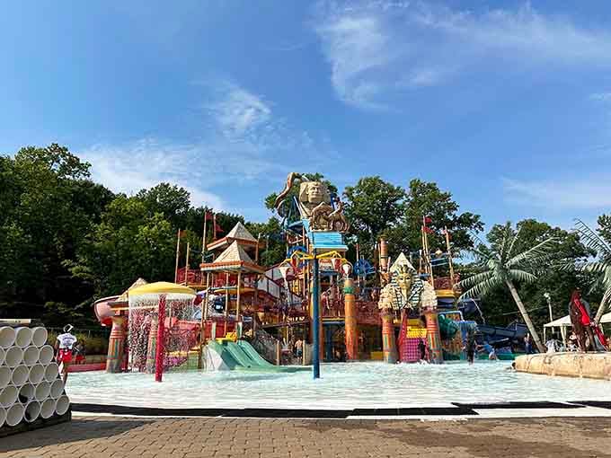 This Egyptian-themed water fortress proves that pharaohs knew how to party, just with more slides and less mummification.