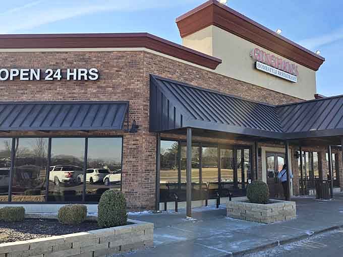 That "OPEN 24 HRS" sign isn't just decoration; it's a promise that comfort food never sleeps in St. Charles.
