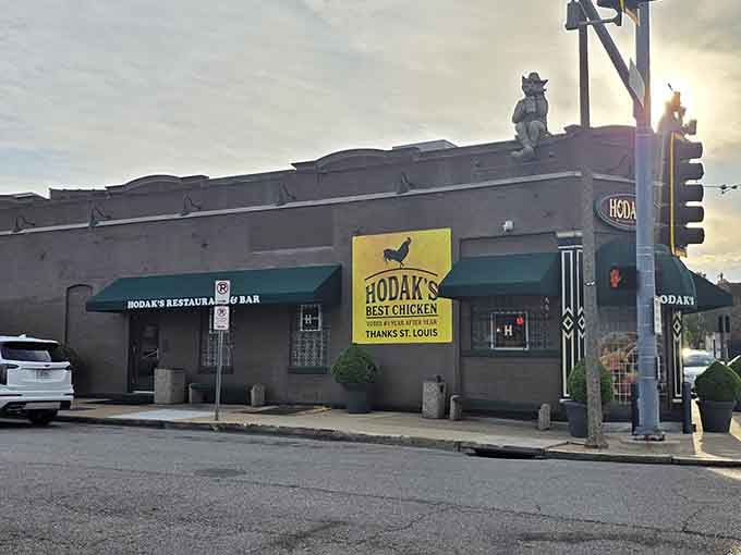 The building wears its history proudly, standing as a neighborhood beacon for anyone craving seriously good fried chicken.