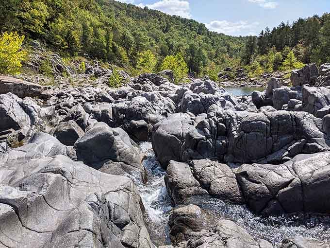 These ancient volcanic rocks create natural slides and chutes that put any manmade attraction to shame.