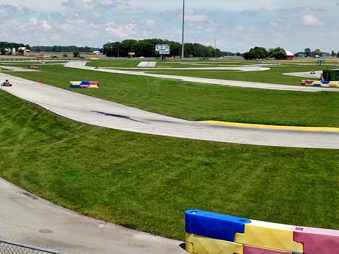 That sweeping track layout proves Indiana knows how to do curves, and we're not talking about the highway to Terre Haute.