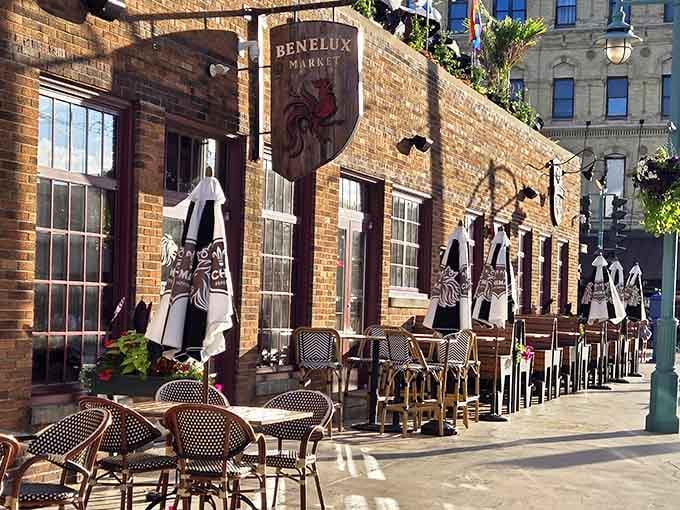 Sidewalk seating that makes you feel like you're brunching in Brussels, minus the jet lag and passport requirements.