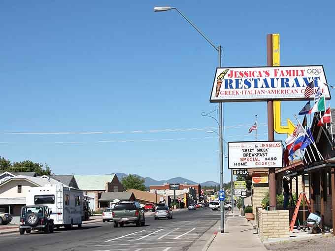 Main Street Williams looks like someone built a time machine and parked it in northern Arizona's pine country.