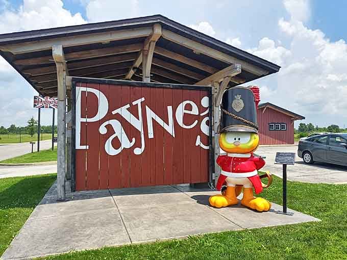 The whimsical entrance to Payne's sets the tone for a delightfully unexpected British dining adventure ahead.